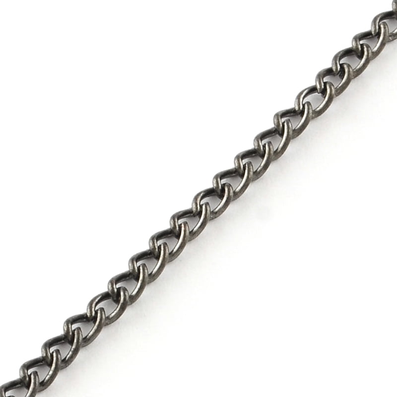 100 m Unwelded Iron Curb Chains with Spool Gunmetal 3.4x2.4x0.7mm 328. ...