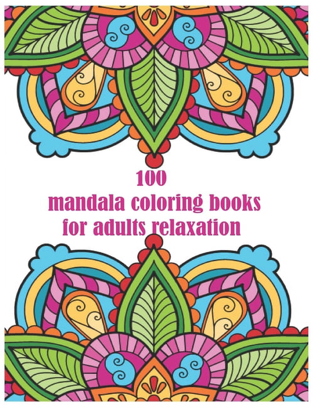 100 mandala coloring books for adults relaxation: for adults spiral ...