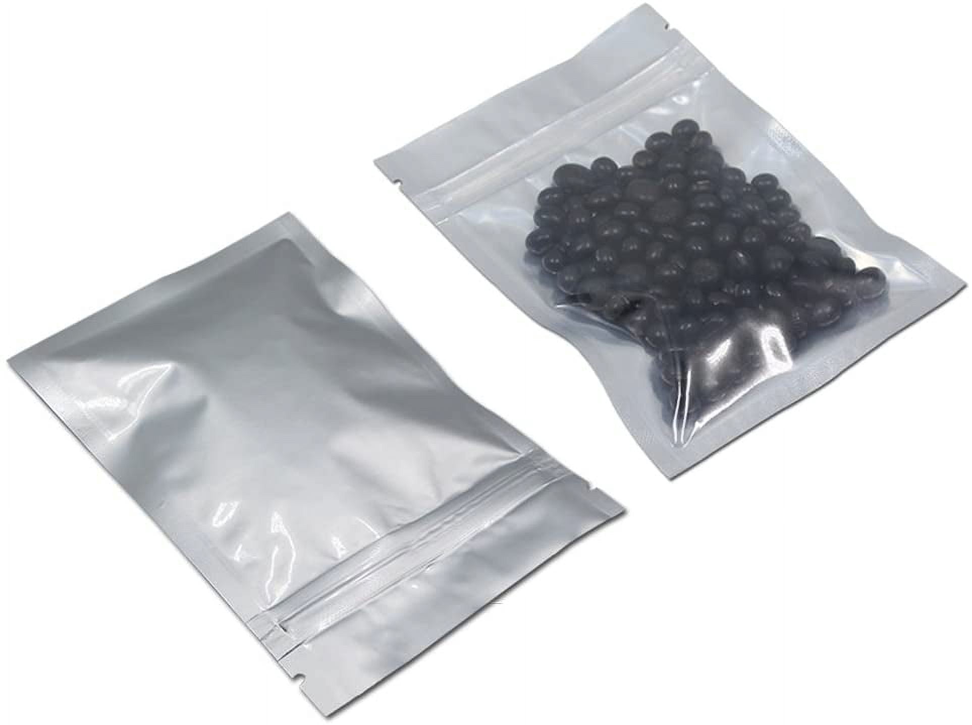 100 matte aluminum foil bags food storage zipper lock with front window ...