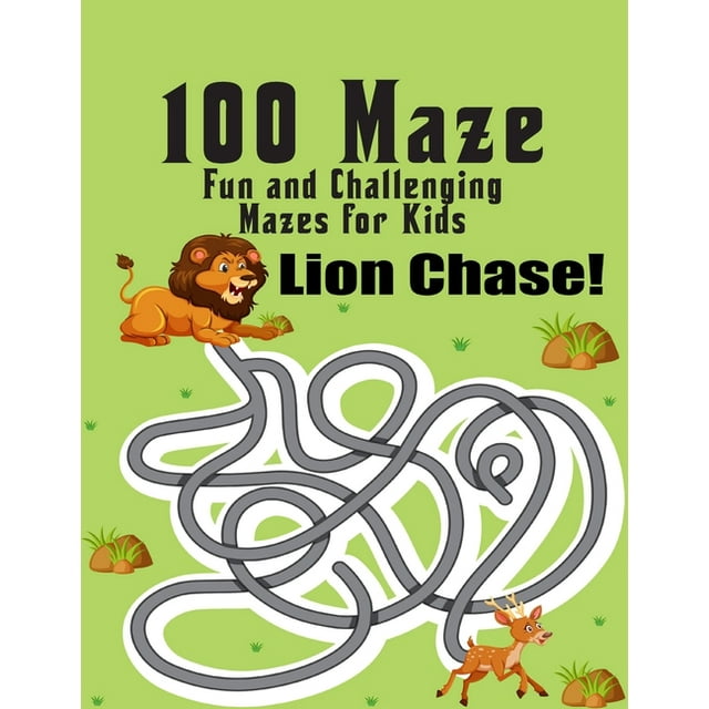 100 maze. Fun and Challenging Mazes for Kids : (8.5''x11.5'') Ages 4-8 ...