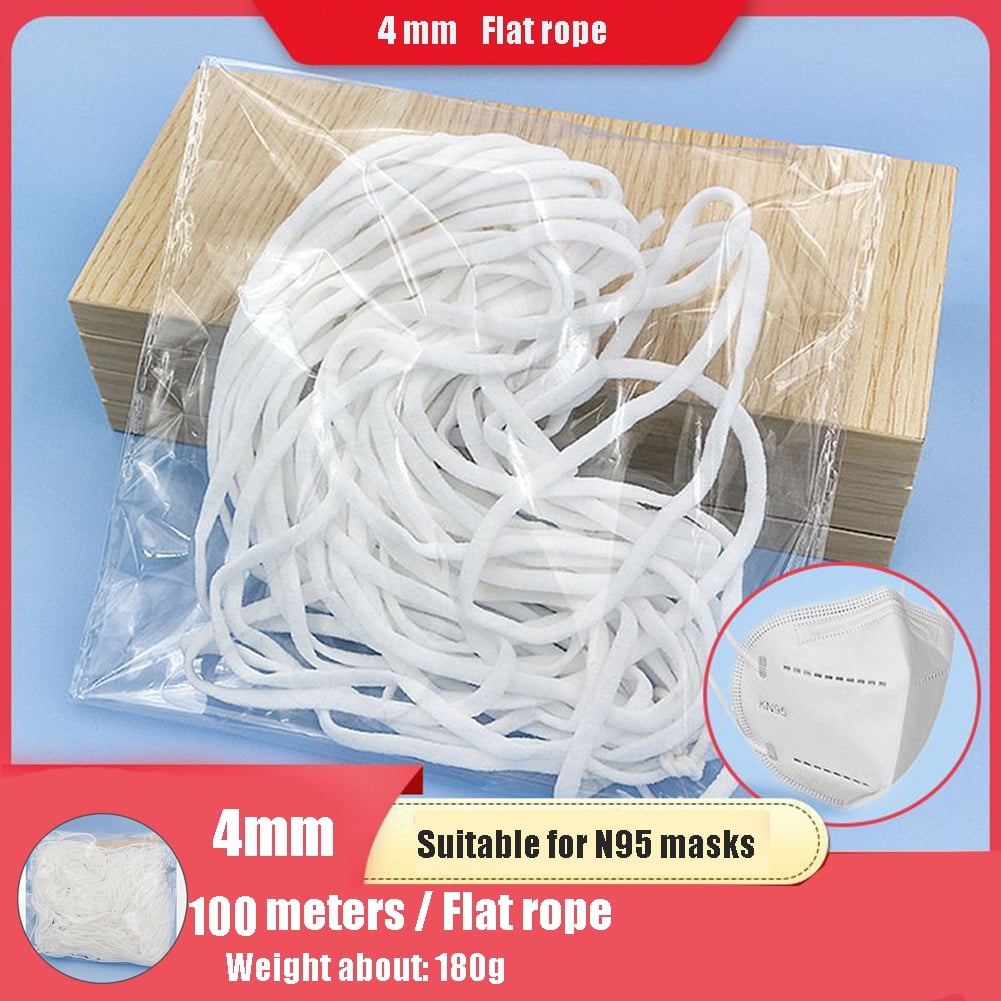 LeiKong (100 meters/bag 4mm flat rope) elastic band mask elastic band ...