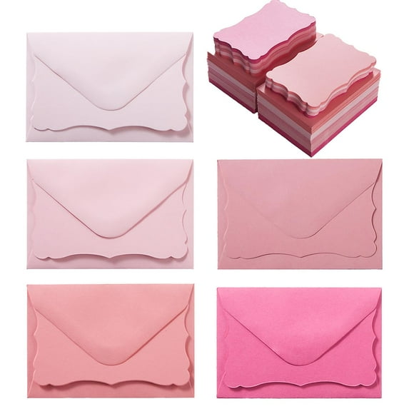 100 mini envelopes and note cards set, 5 assorted colors, perfect for ...