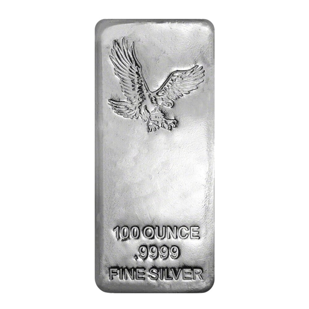 CNT 100 Ounce Eagle Design Silver Bullion Cast Bar .9999 Fine - Walmart.com