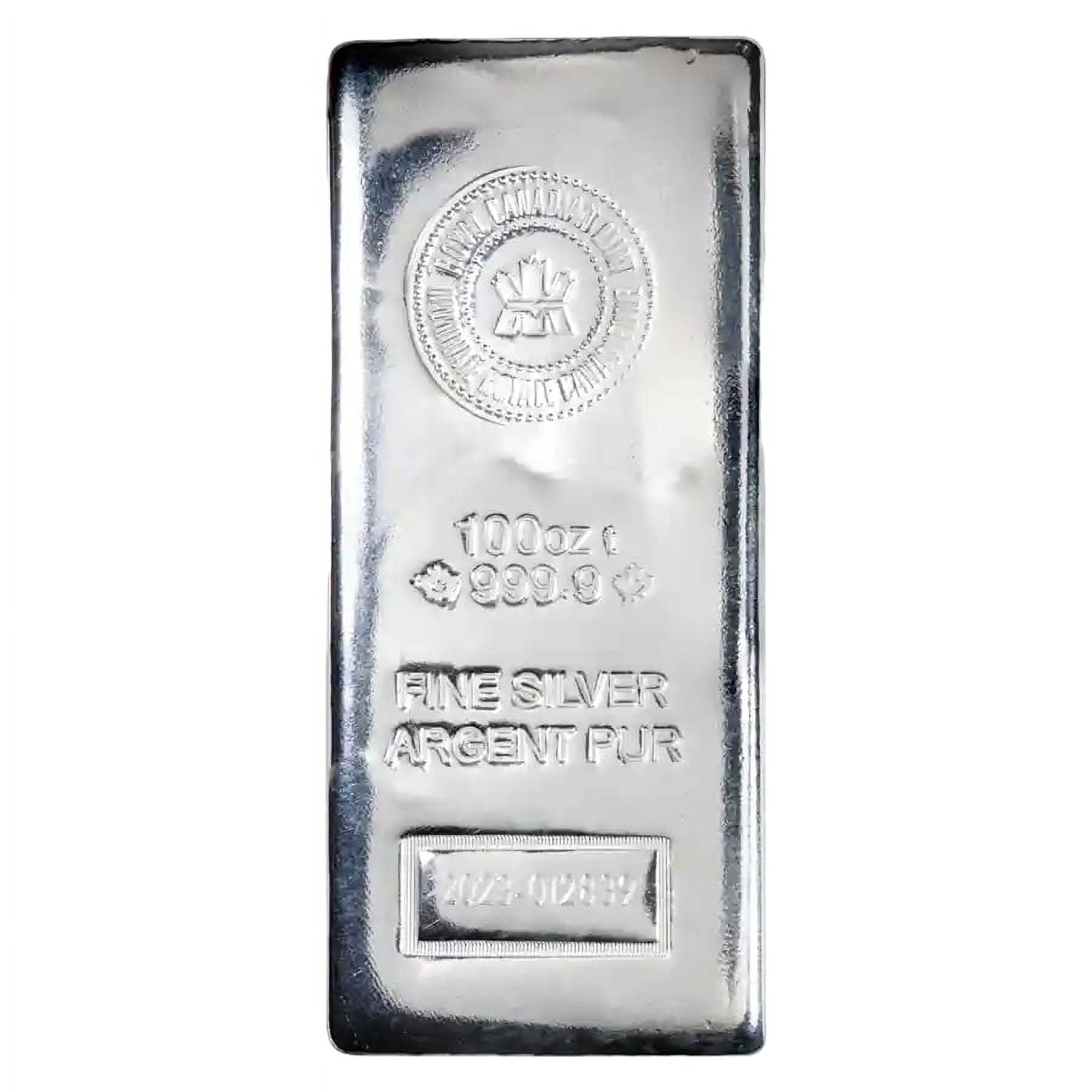 Royal Canadian Mint 100 Ounce Fine Silver Bar - Walmart.com