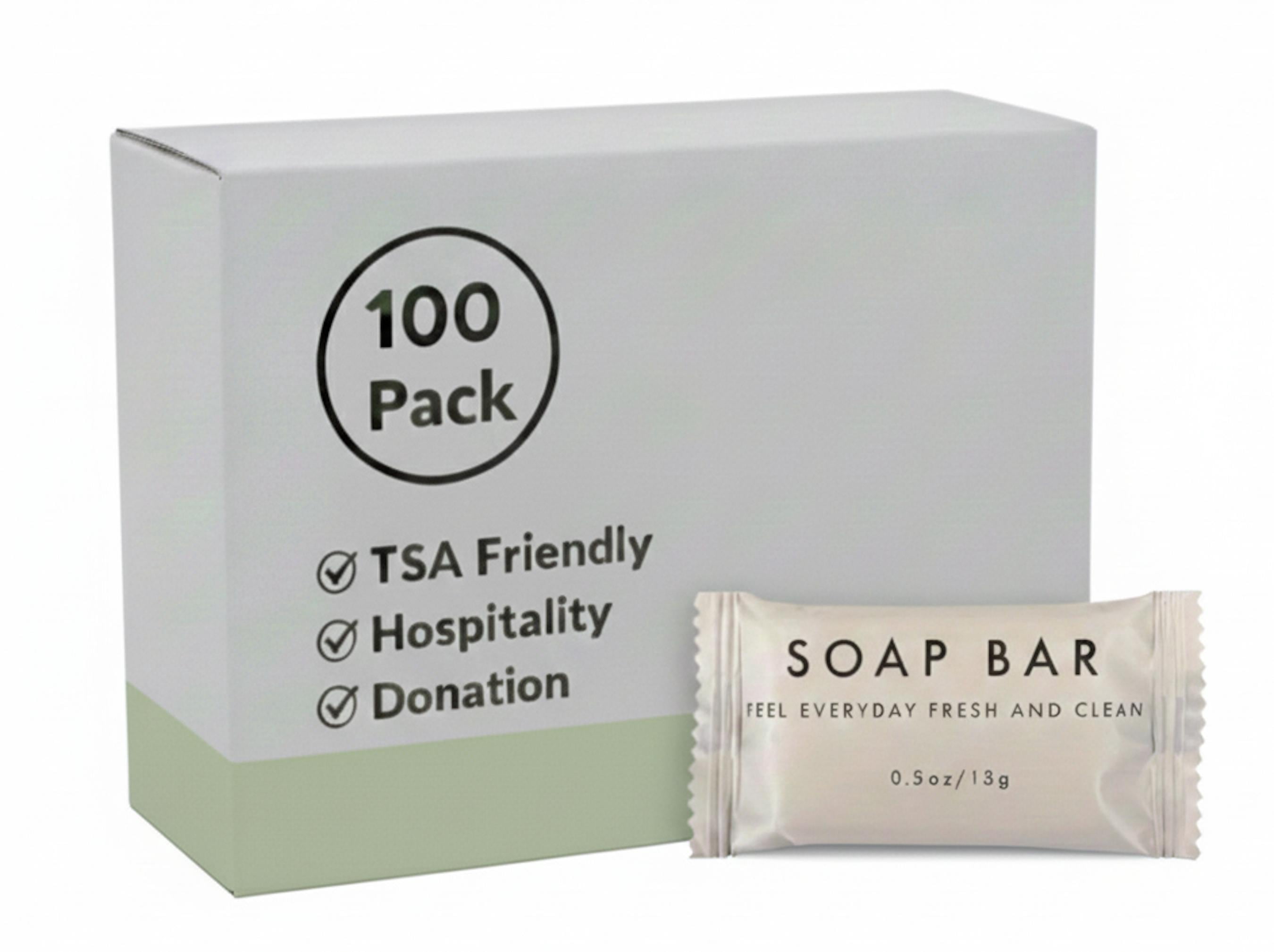 100 pack 0.5 Oz. Bar Soap - Hospitality, Hotel, Homeless Shelter ...
