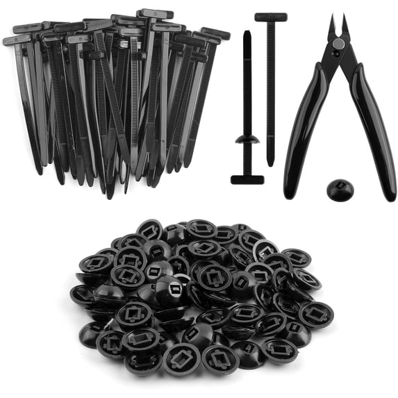 100-pack automotive tie strap set, with tie strap cutter, self-locking ...