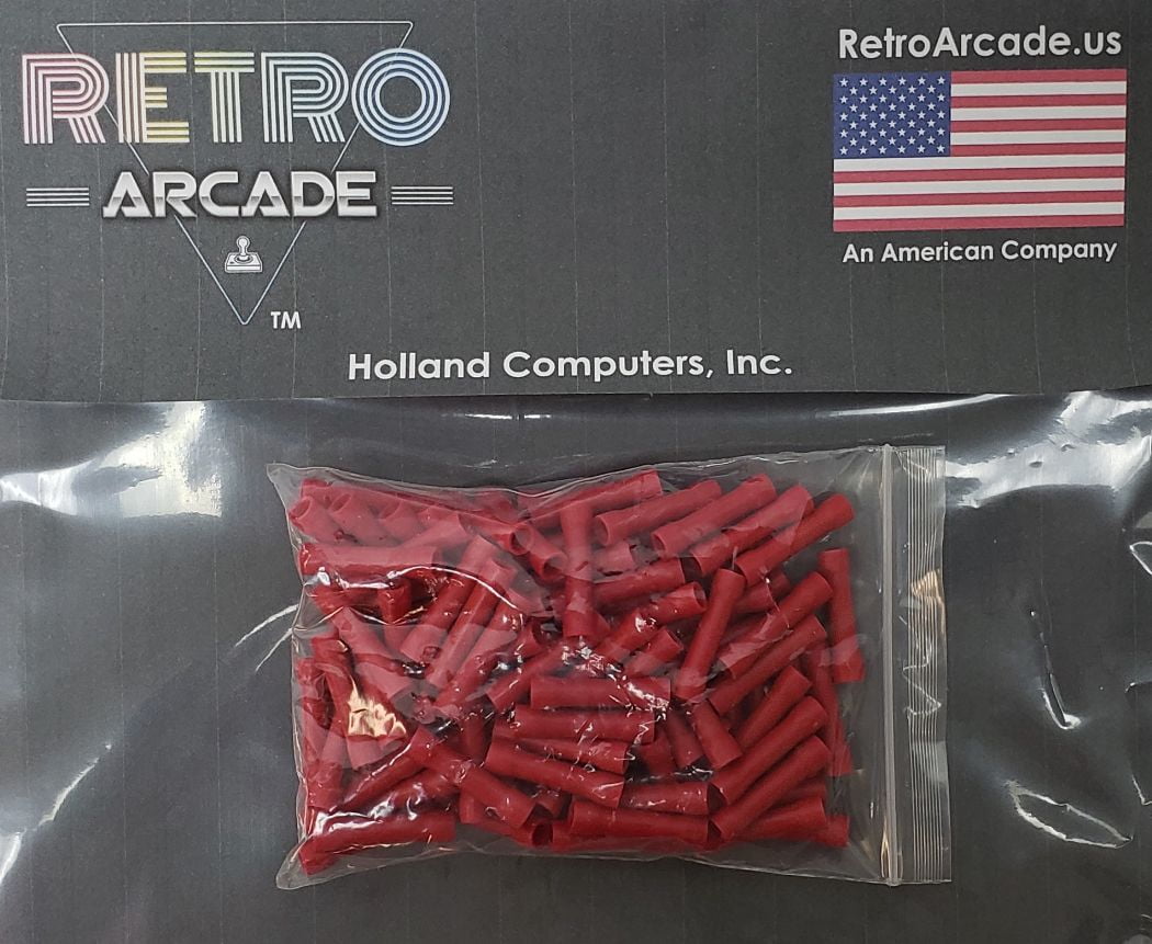 100 pack red vinyl insulated 22-18 AWG butt wire splice connector ...