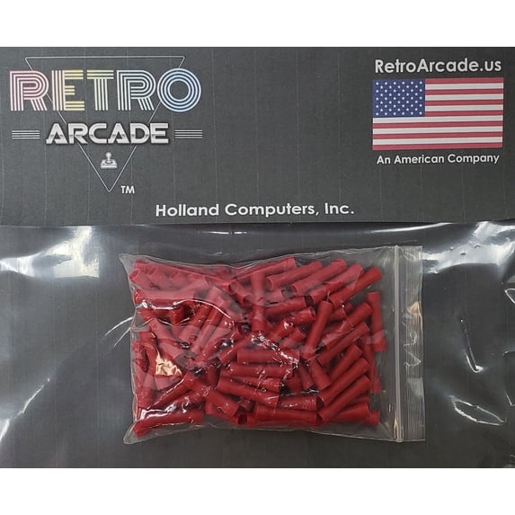 100 pack red vinyl insulated 22-18 AWG butt wire splice connector ...