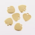 100 pc 201 Stainless Steel Charms Stamping Blank Tag Heart Golden 9.5x9 ...