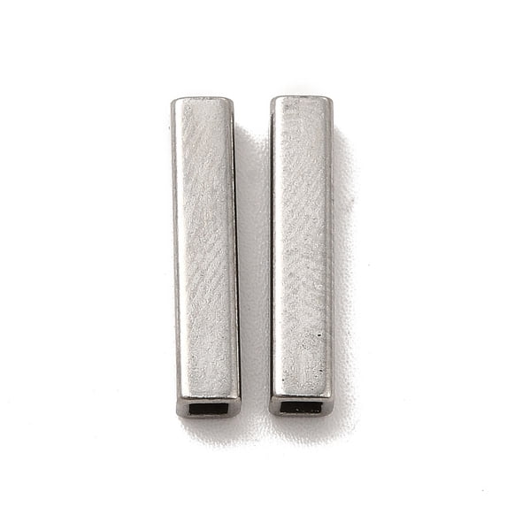 100 pc 304 Stainless Steel Beads Rectangle Stainless Steel Color ...