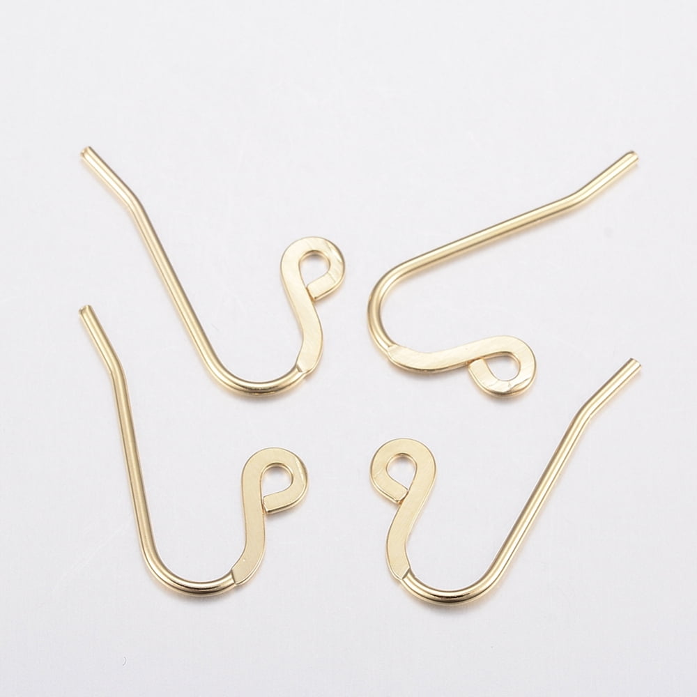 100 pc 304 Stainless Steel French Earring Hooks Flat Earring Hooks with ...