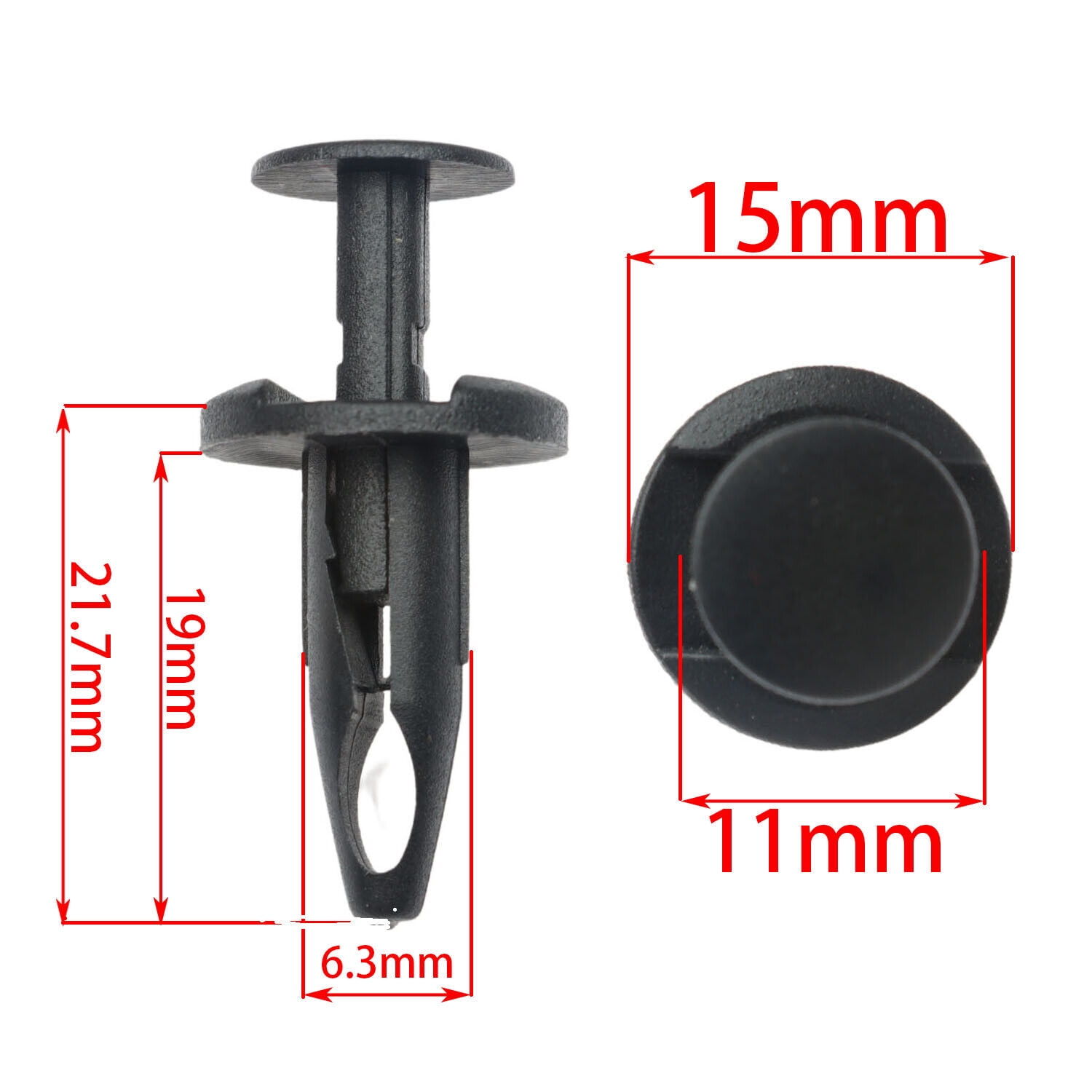 100 pc Black Nylon Wheel Moulding Push Retainer for 2002-2010 Ford ...