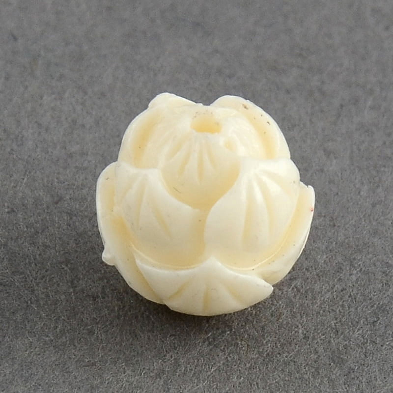 100 pc Coral Beads Lotus Dyed Beige 10x9.5x9.5mm Hole: 1.5mm Material ...