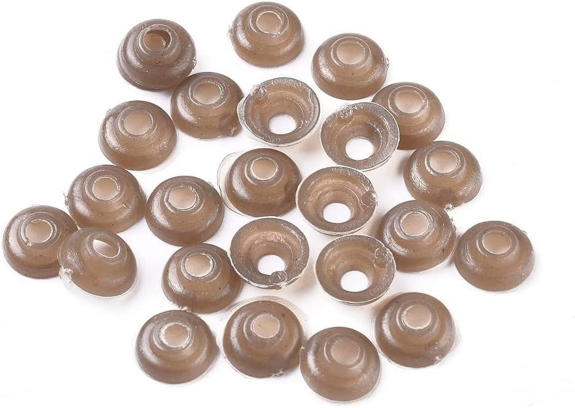 100 pc Craft Plastic Eyes Buttoned Back Stuffed Toy Eyes Flat Round Tan ...