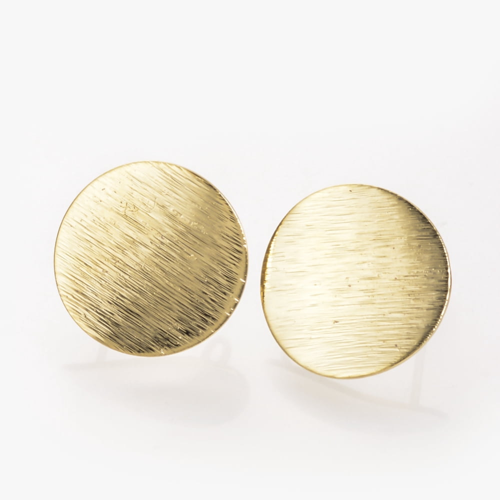 100 pc Ear Stud Findings with Loop Nickel Free Real 18K golden Plated ...