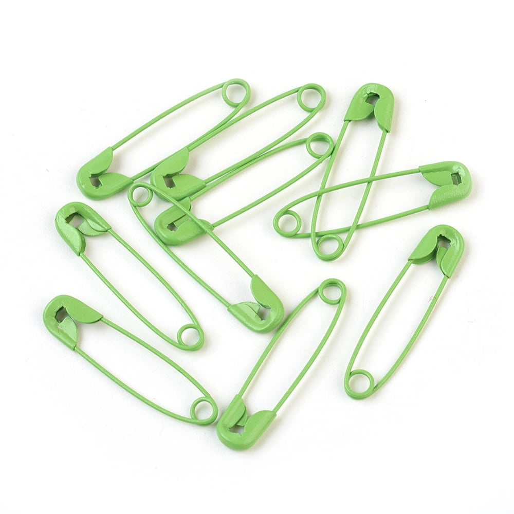 100 pc Iron Safety Pins Lawn Green 30x7x2mm Pin: 0.7mm - Walmart.com