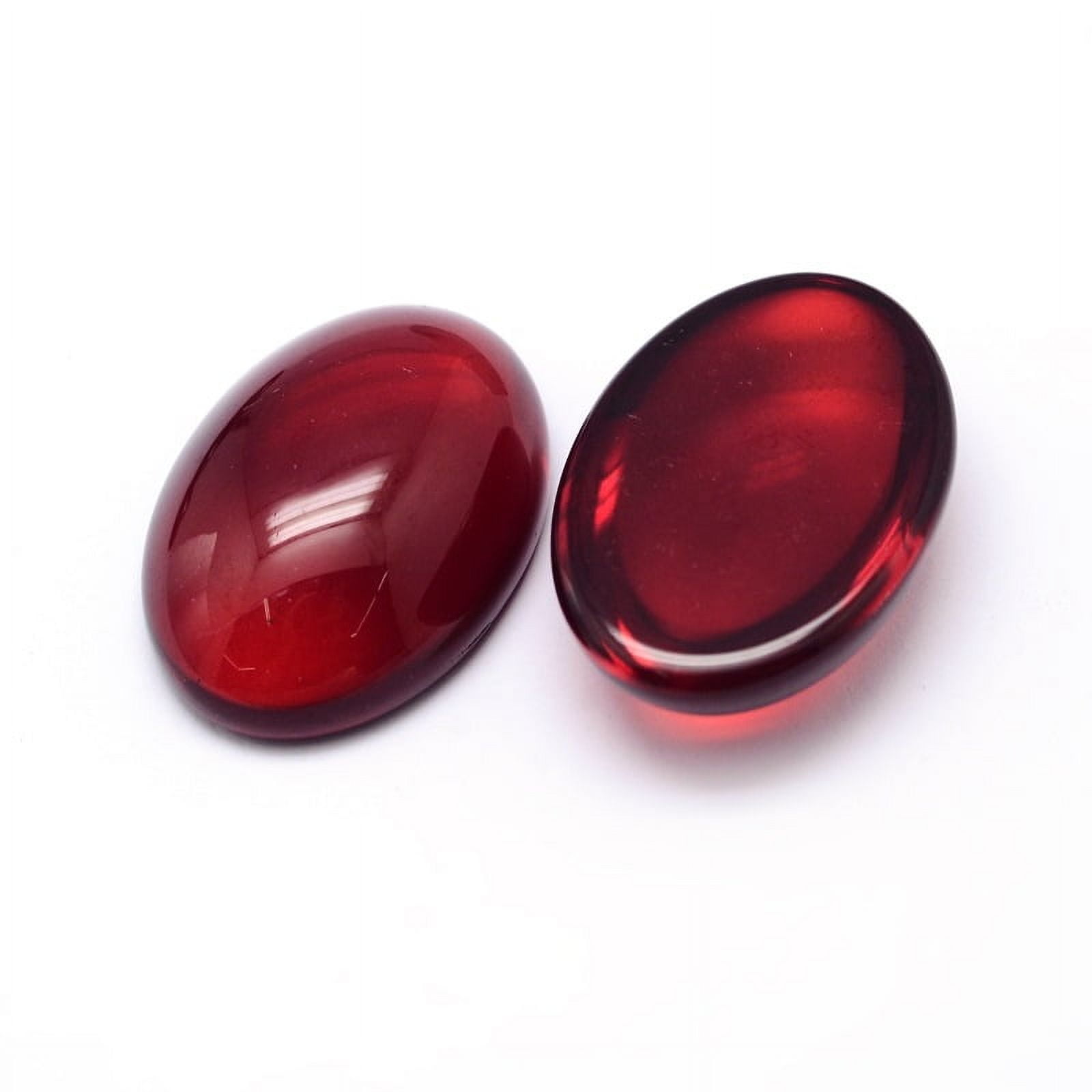 100 pc K9 Glass Cabochons Oval Flat Back Cabochons Dark Red 18x13x6mm ...