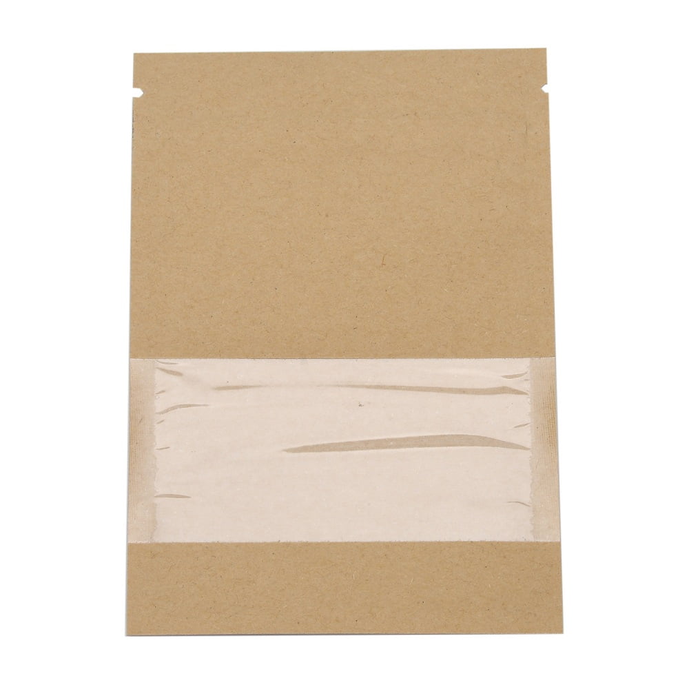 100 pc Kraft Paper Open Top Zip Lock Bags Food Storage Bags Sealable ...
