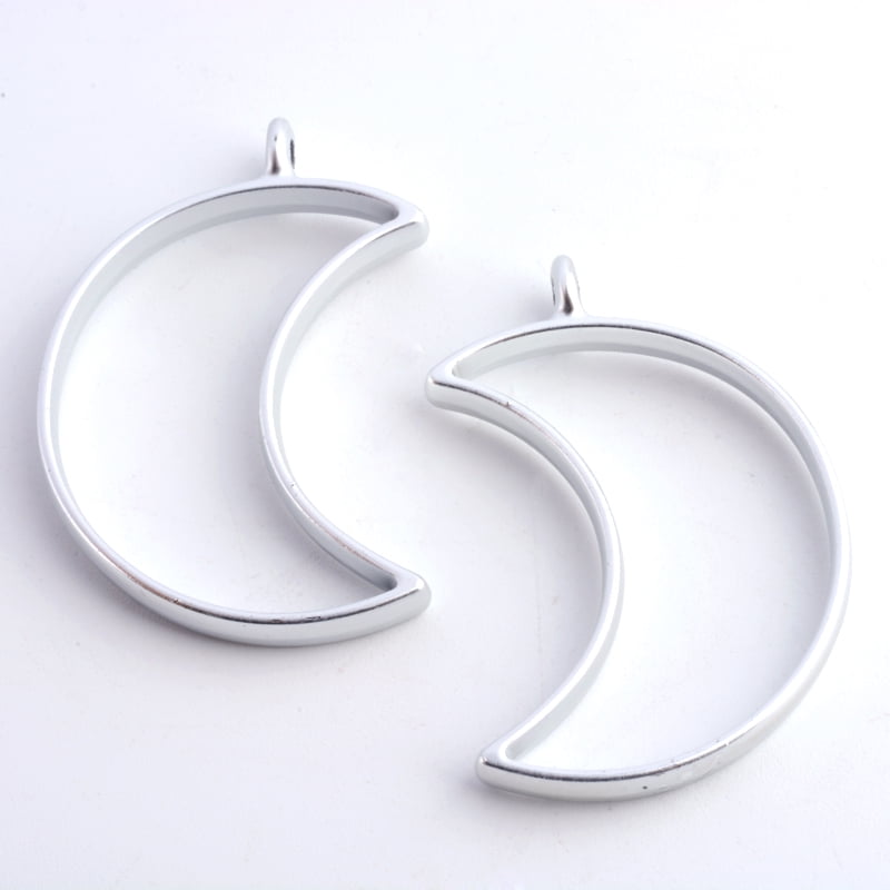 100 pc Matte Style Rack Plating Alloy Open Back Bezel Pendants For DIY ...