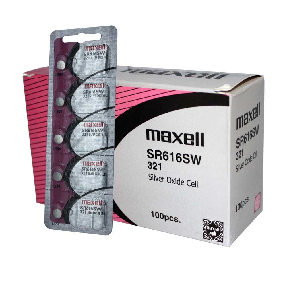 100 pc Maxell SR616SW 321 SR65 SR616 Silver Oxide Watch Battery ...