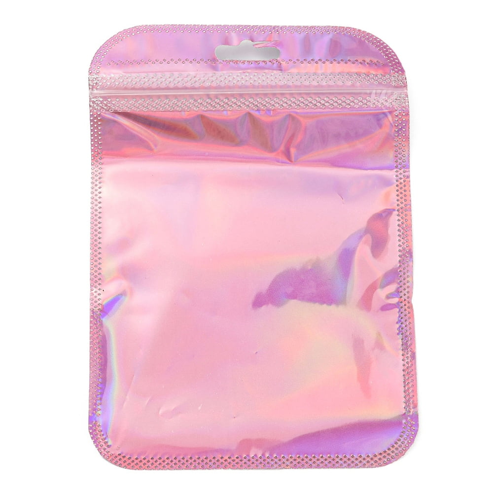 100 pc Plastic Glitter Holographic Packaging Yin-yang Zip Lock Bags Top ...