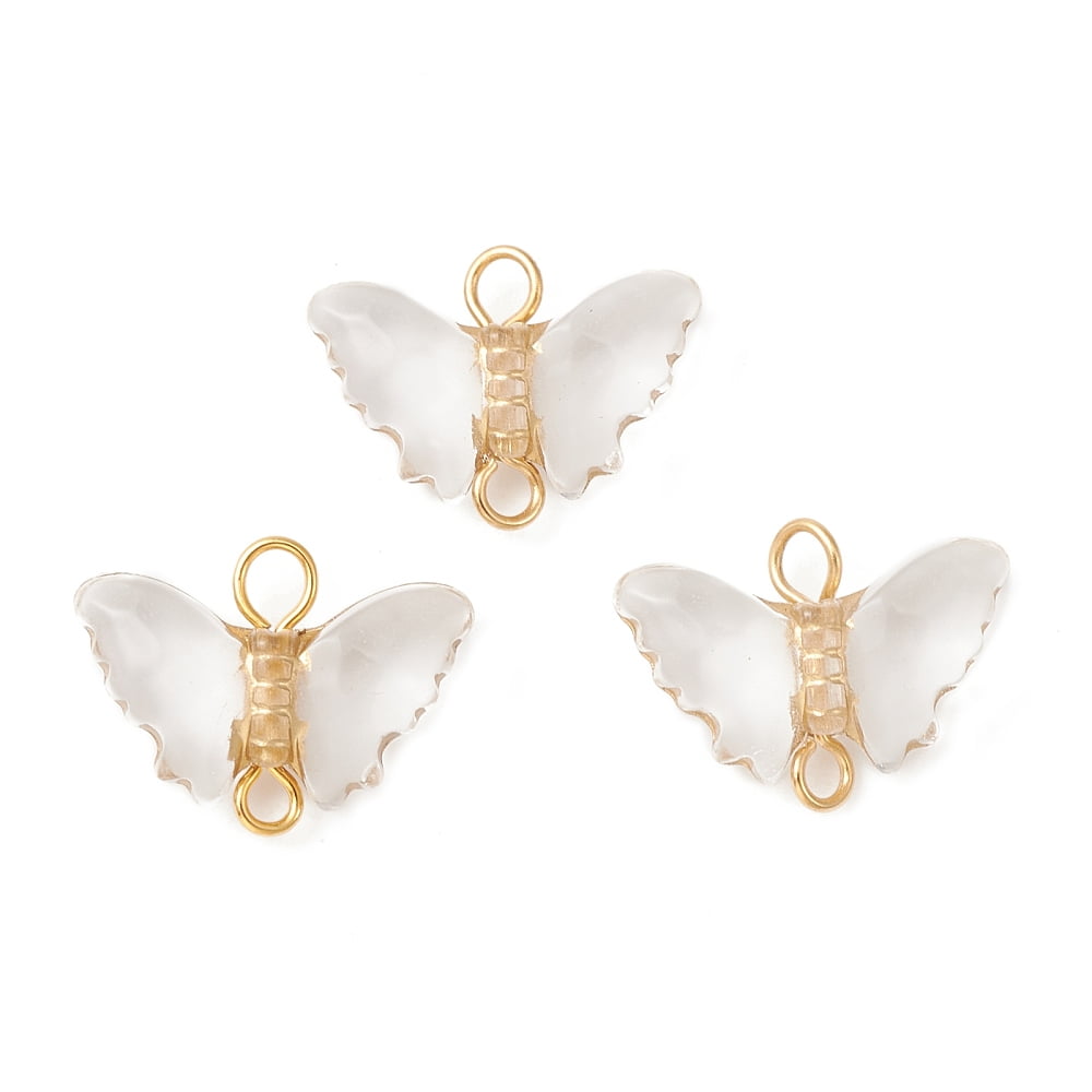 100 pc Plating Transparent Acrylic Connector Charms Butterfly Links ...