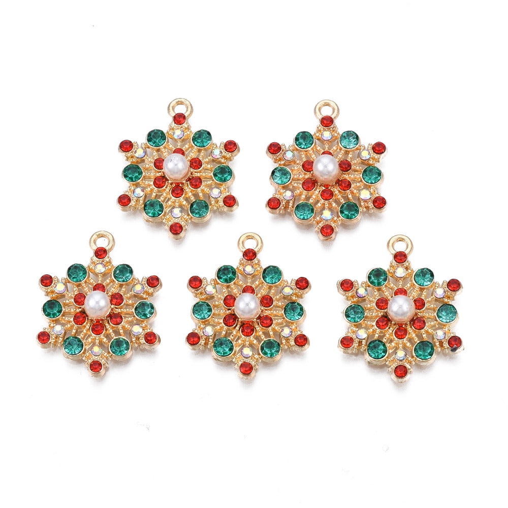 100 pc Rack Plating Alloy Pendants with Plastic Imitation Pearl and ...