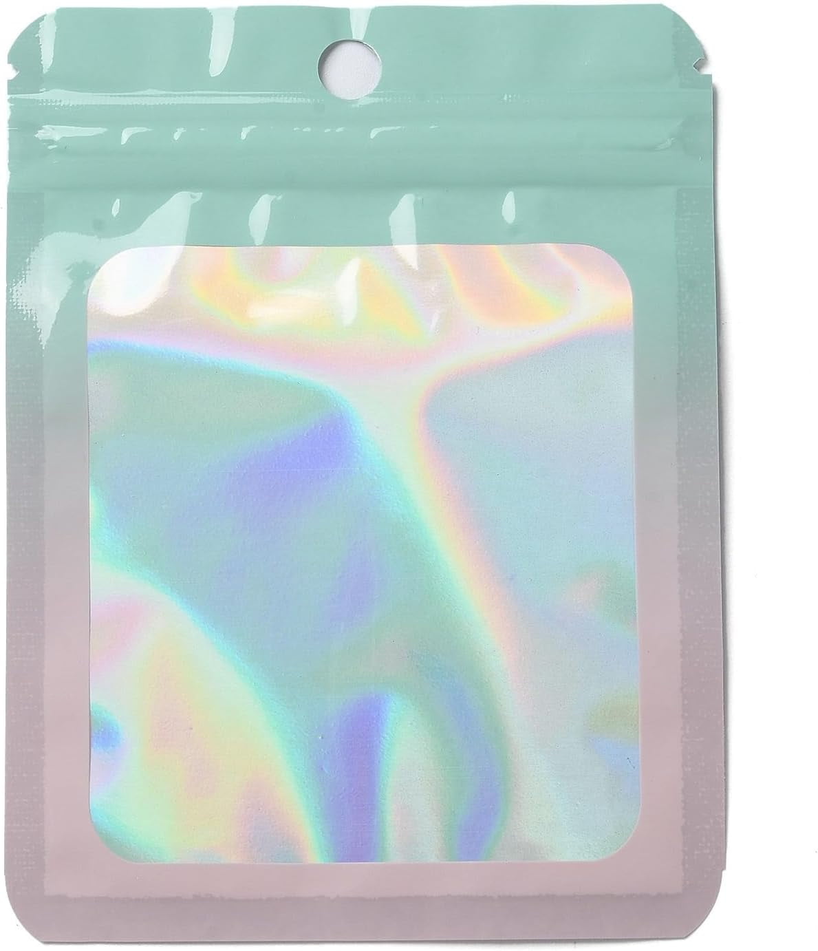100 pc Rectangle Glitter Holographic PVC Zip Lock Bags Resealable ...
