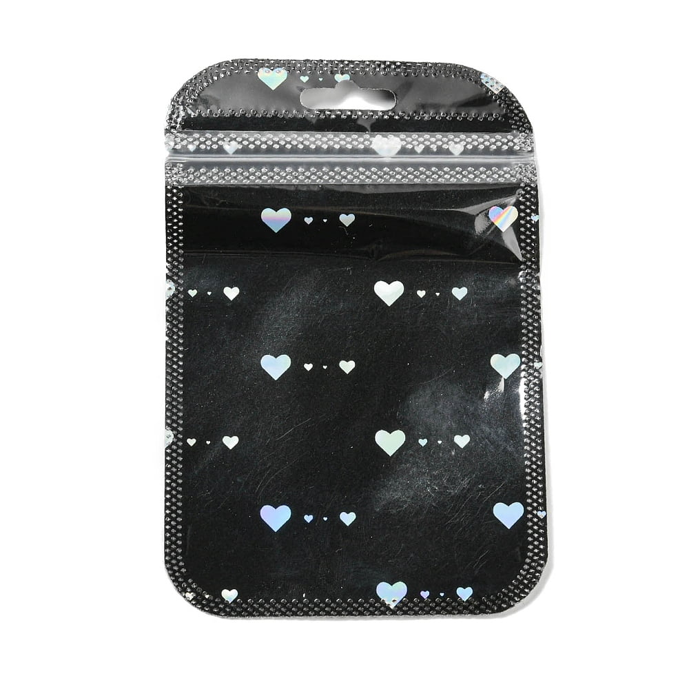 100 pc Rectangle Glitter Holographic Plastic Yin-yang Zip Lock Gift ...