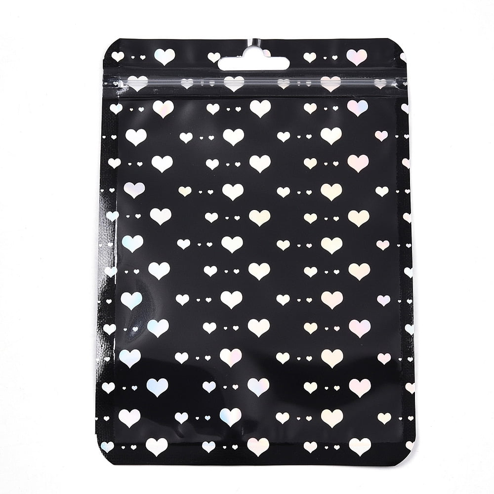 100 pc Rectangle Glitter Holographic Plastic Yin-yang Zip Lock Gift for ...