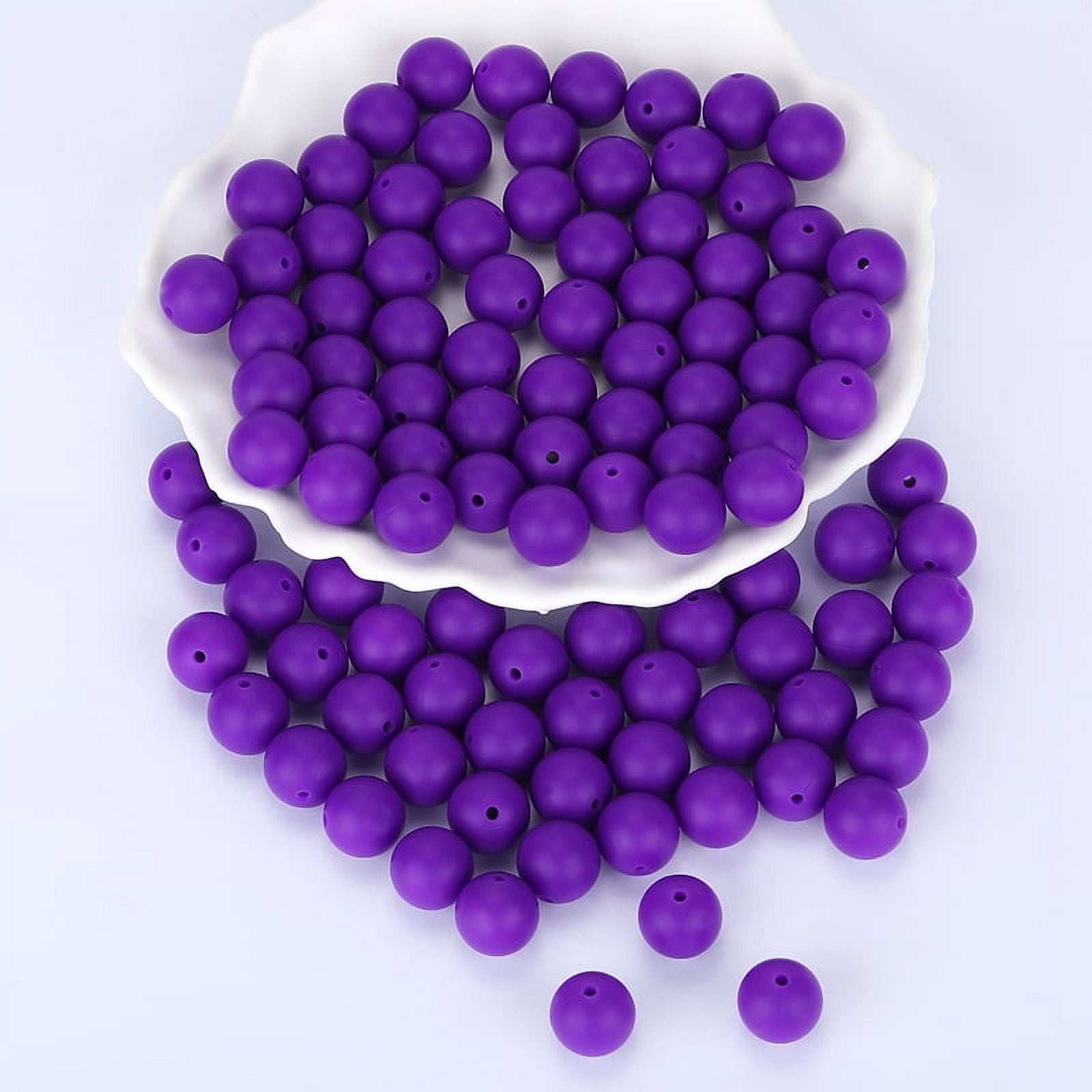 100 pc Round Silicone Focal Beads Indigo 15mm Hole: 2mm - Walmart.com