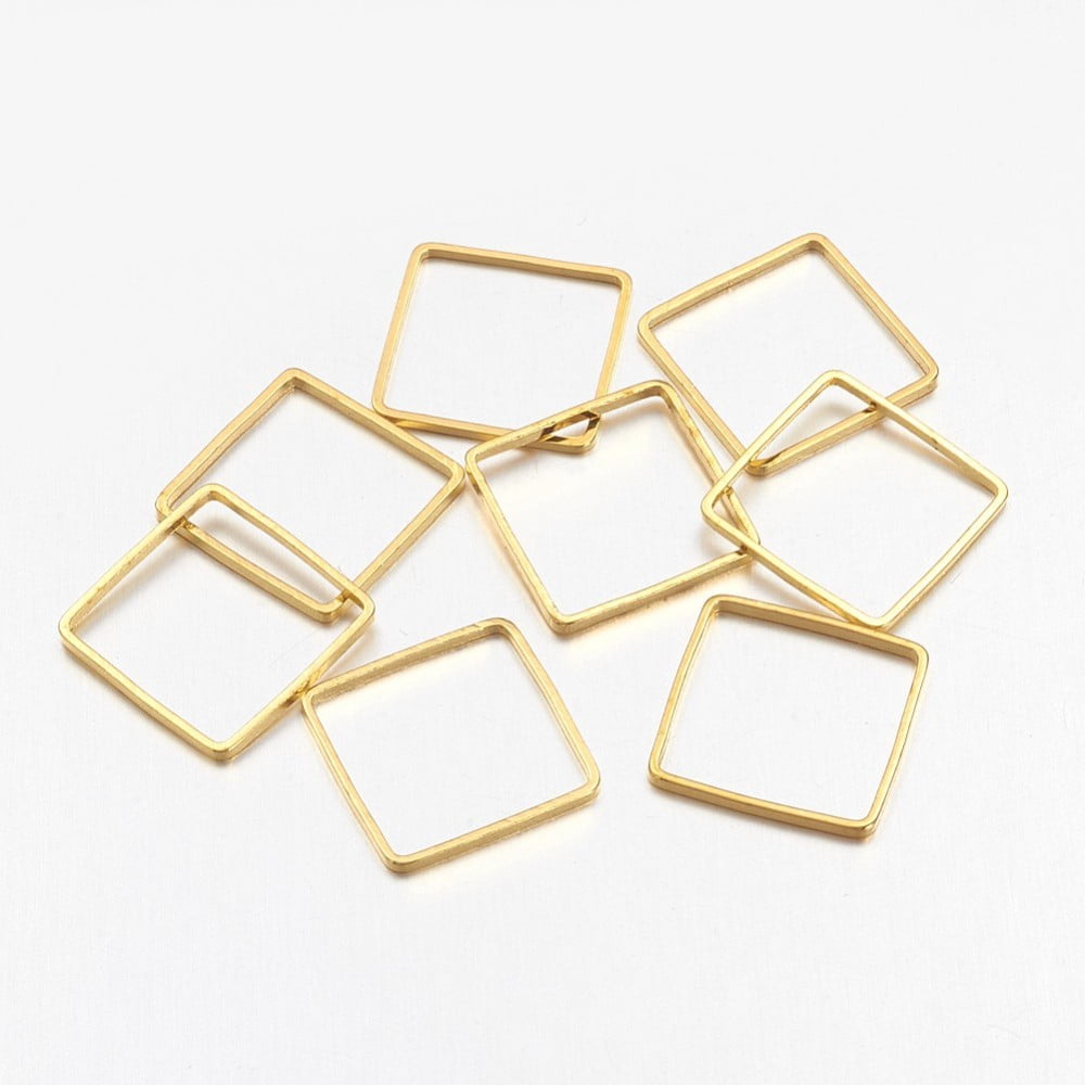 100 pc Square Brass Linking Rings Golden 8x8x1mm - Walmart.com