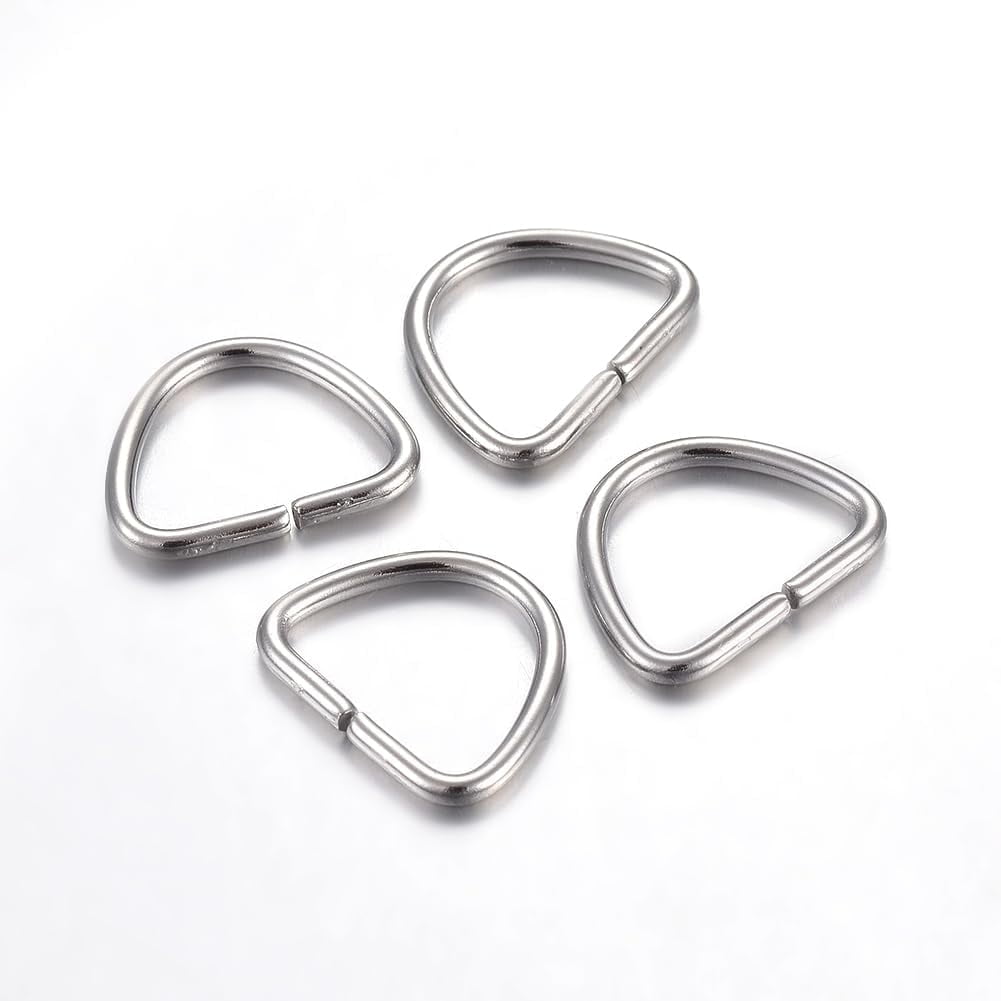 100 pc Tarnish Resistant 304 Stainless Steel D Rings Buckle Clasps For ...