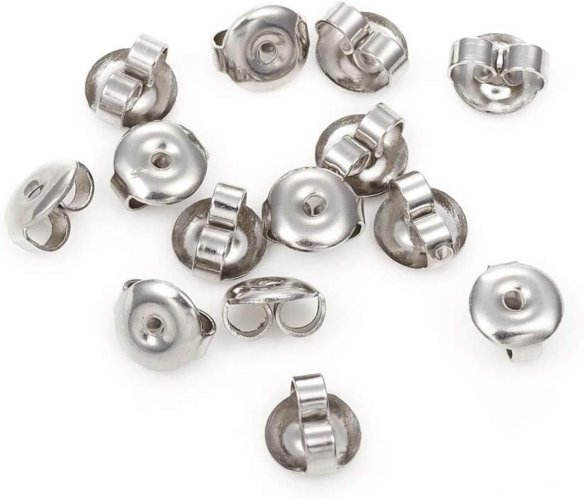 100 pc Tarnish Resistant 304 Stainless Steel Friction Ear Nuts Earring ...