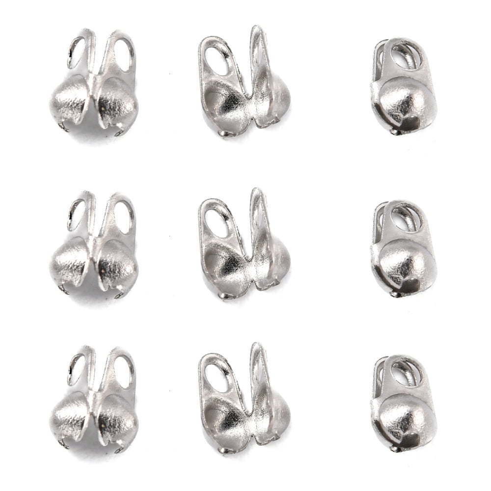100 pc Tarnish Resistant 304 Stainless Steel Smooth Surface Bead Tips ...
