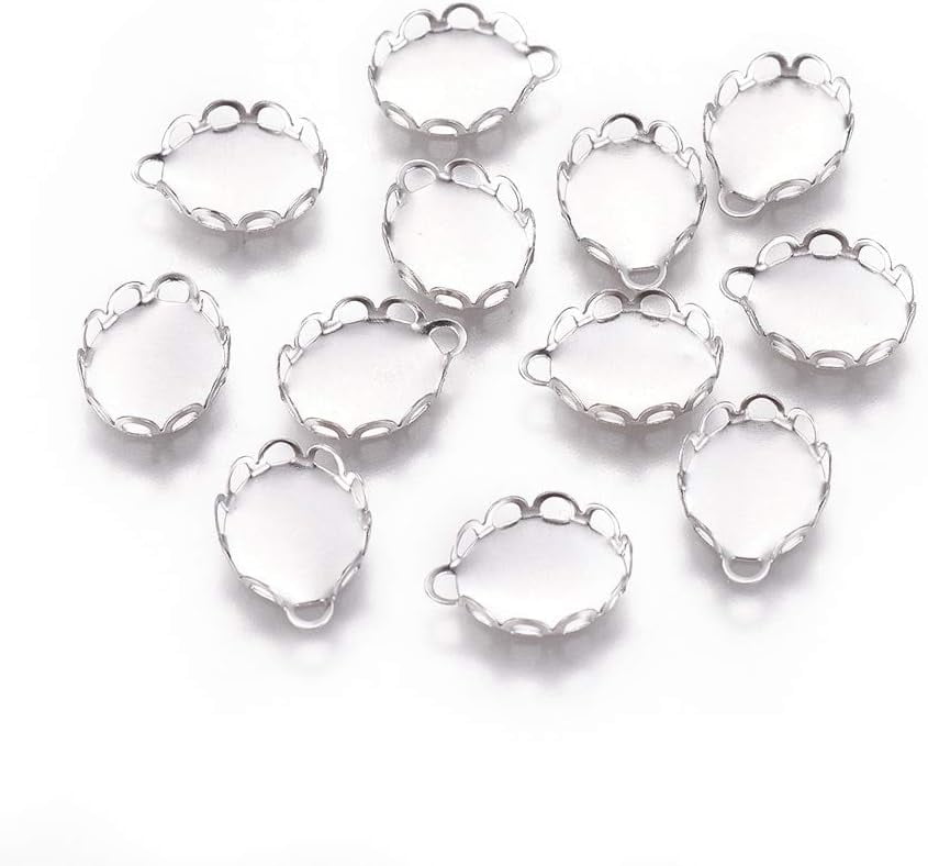 100 pc Tarnish Resistant 316 Surgical Stainless Steel Lace Edge Bezel ...