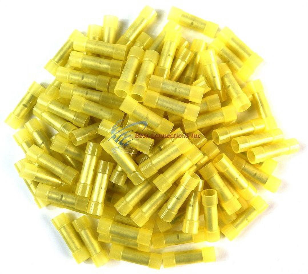 100 pcs 12 - 10 GA AWG Yellow Nylon Butt Connectors Crimping Terminals ...