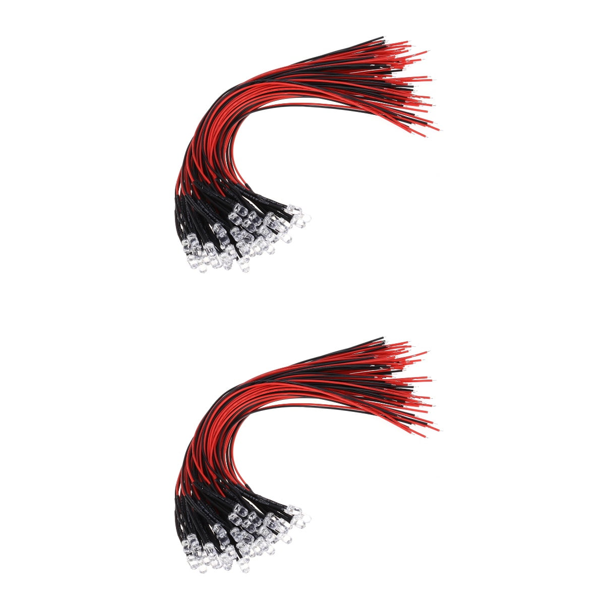 100 pcs 12V Pre-wired Bright LED Round Lamp Beads 5mm Lights Emitting ...