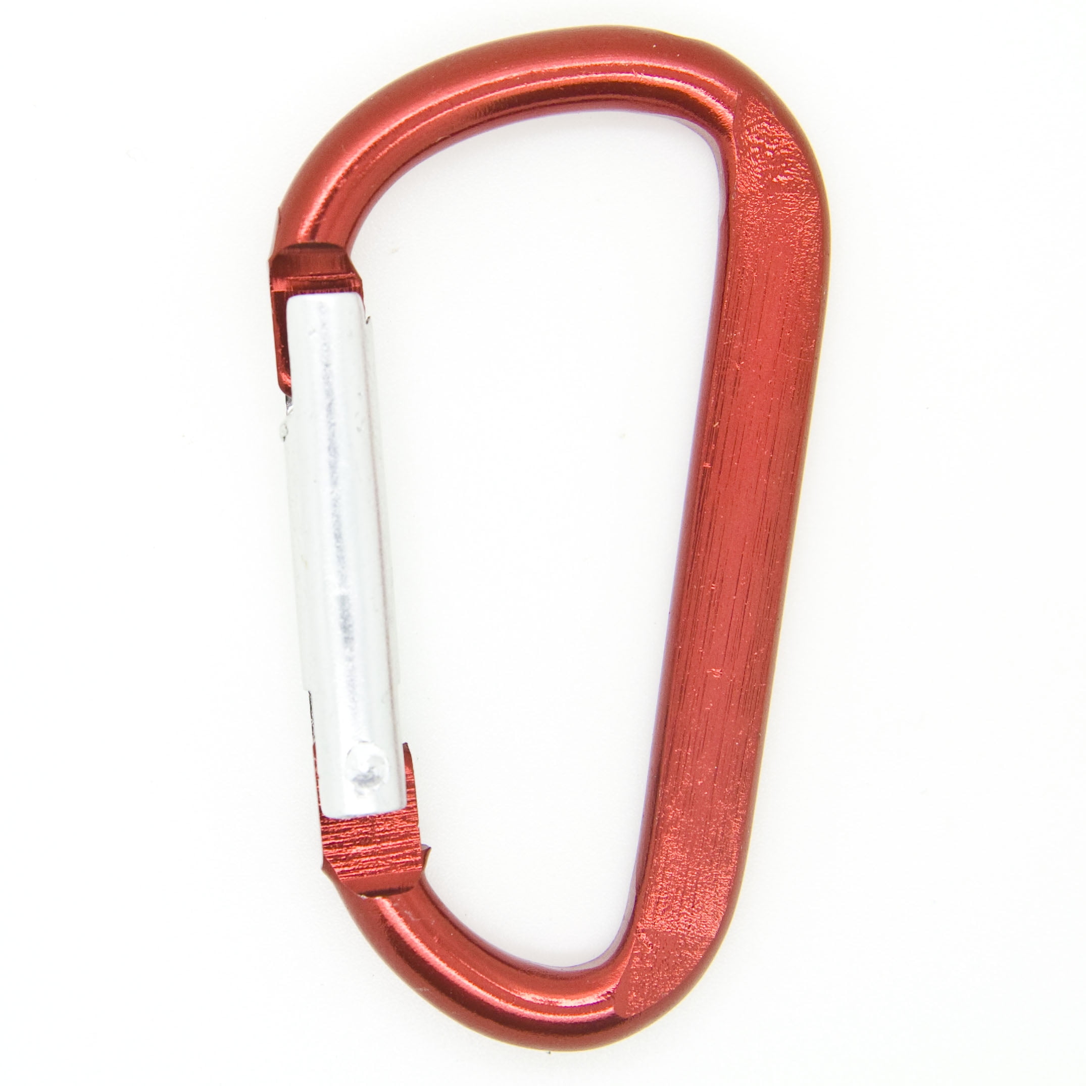 100 pcs - 2.25 inch Red Aluminum Carabiner D Shape Flat Edge, Keychain ...