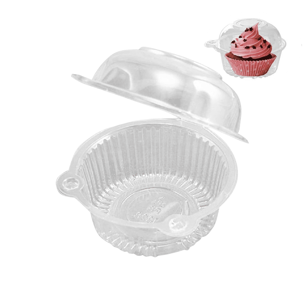 100 pcs BPA Free Clear Single Individual Cupcake Boxes,Individual ...