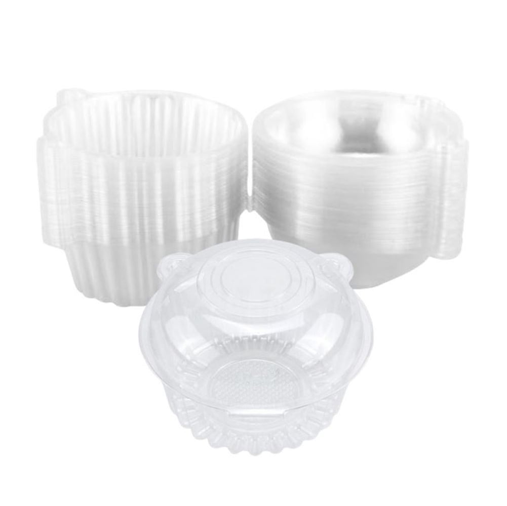 100 pcs BPA Free Clear Single Individual Cupcake Boxes,Individual ...