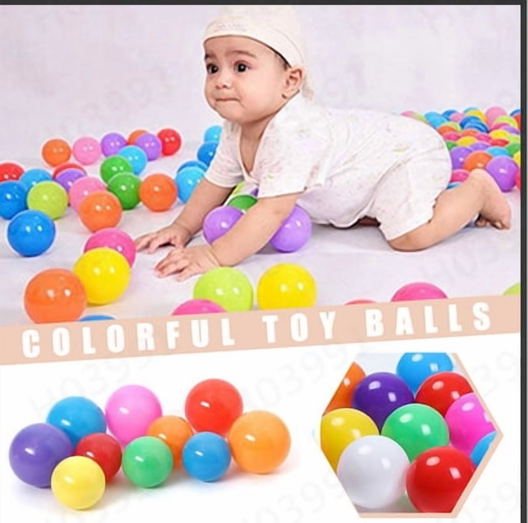 100 pcs Ball Pit Balls Plastic Balls for Ball Pit Pool Playpen Babies ...
