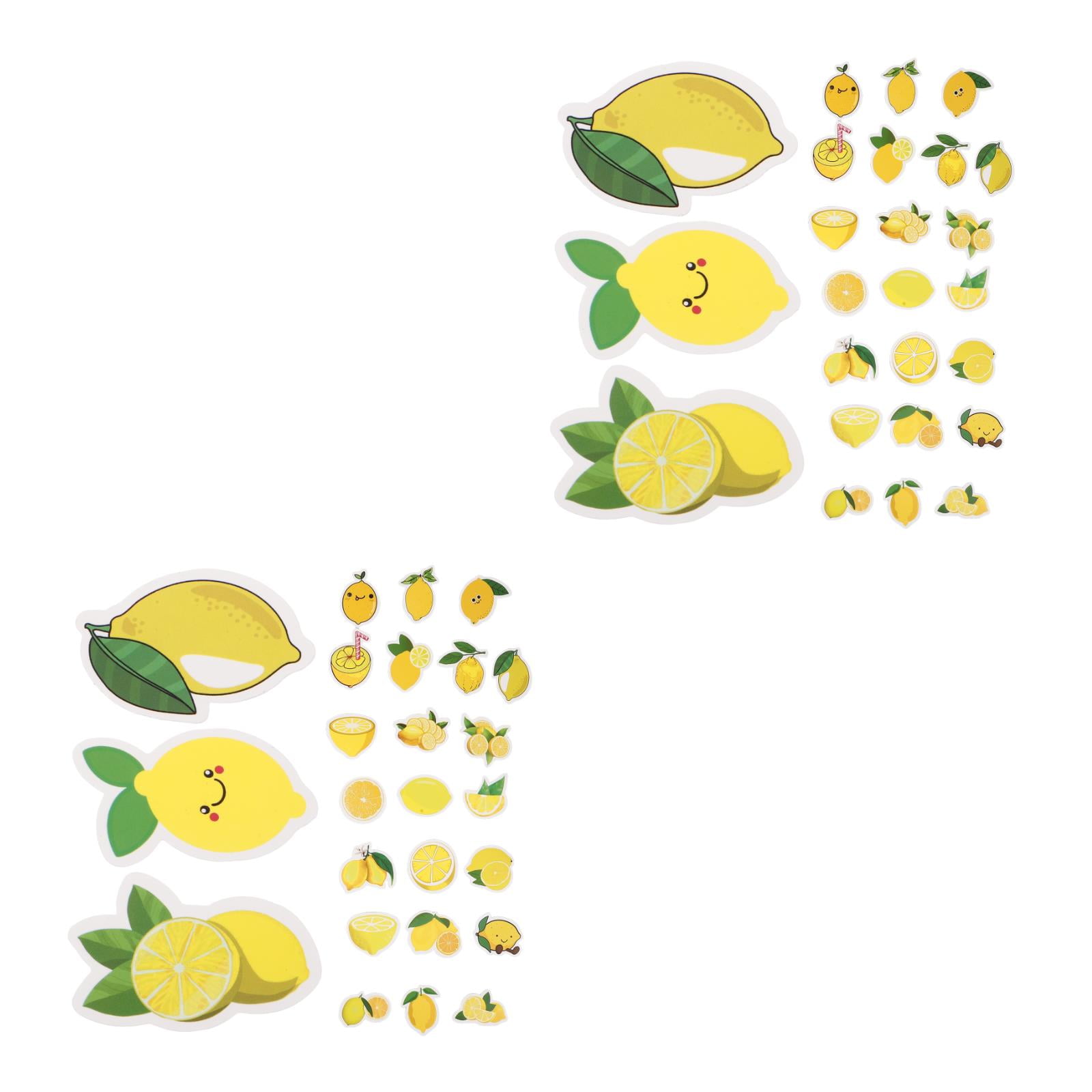 100 pcs Cartoon Sticker Adorable Lemon Stickers Cute Cabinet Stickers ...