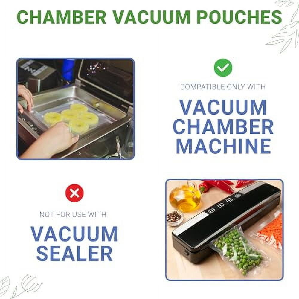 100 pcs Clear 6" x 15", 3 mil Chamber Machine Pouches, Pre-Cut Chamber ...