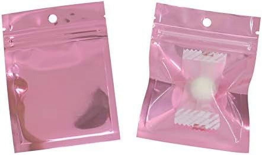 100 pcs Colorful and Clear Foil Zip Lock Pouches,Transparent and Color ...