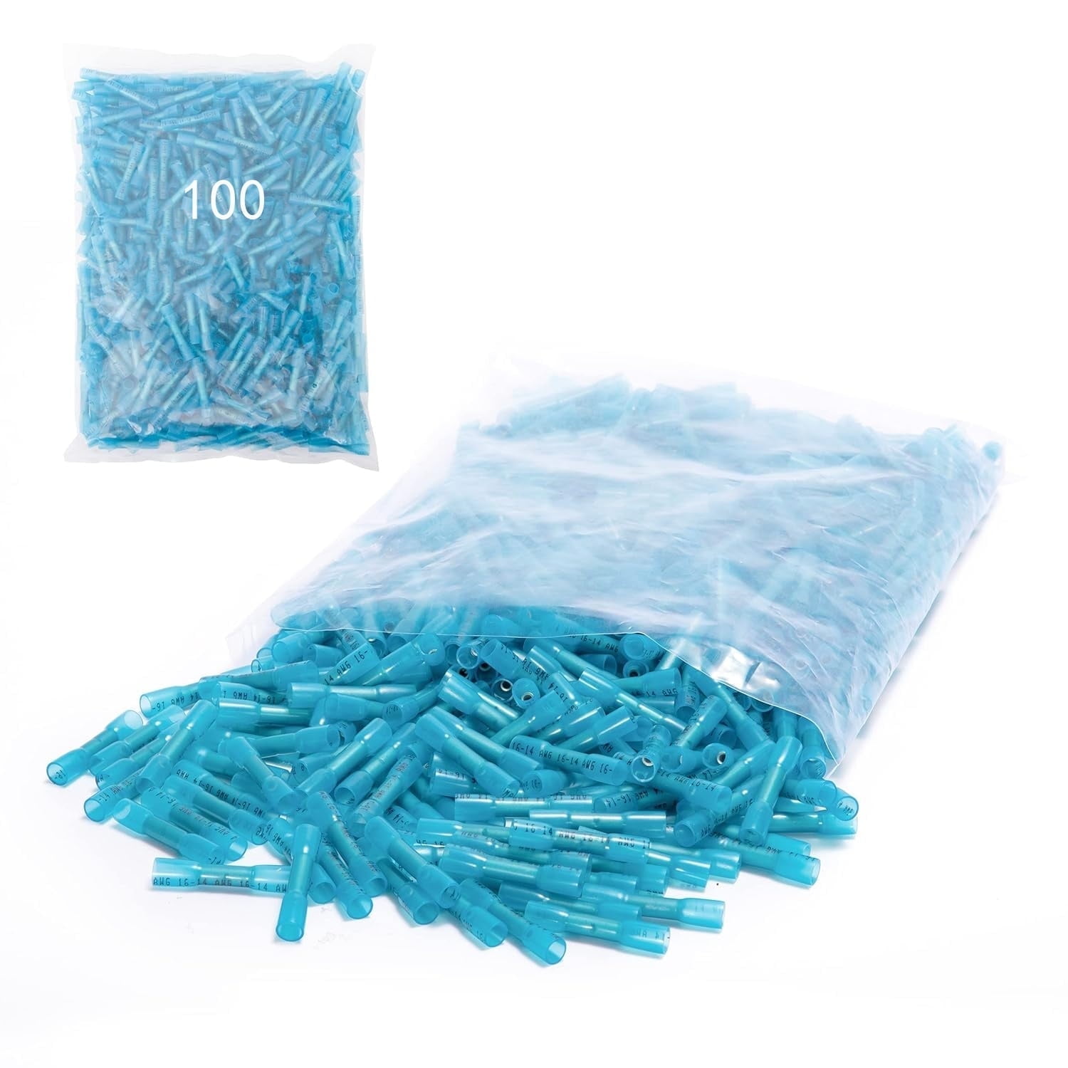 100 pcs, Crimp Connectors, Butt Connectors for Automotive Marine Crimp ...