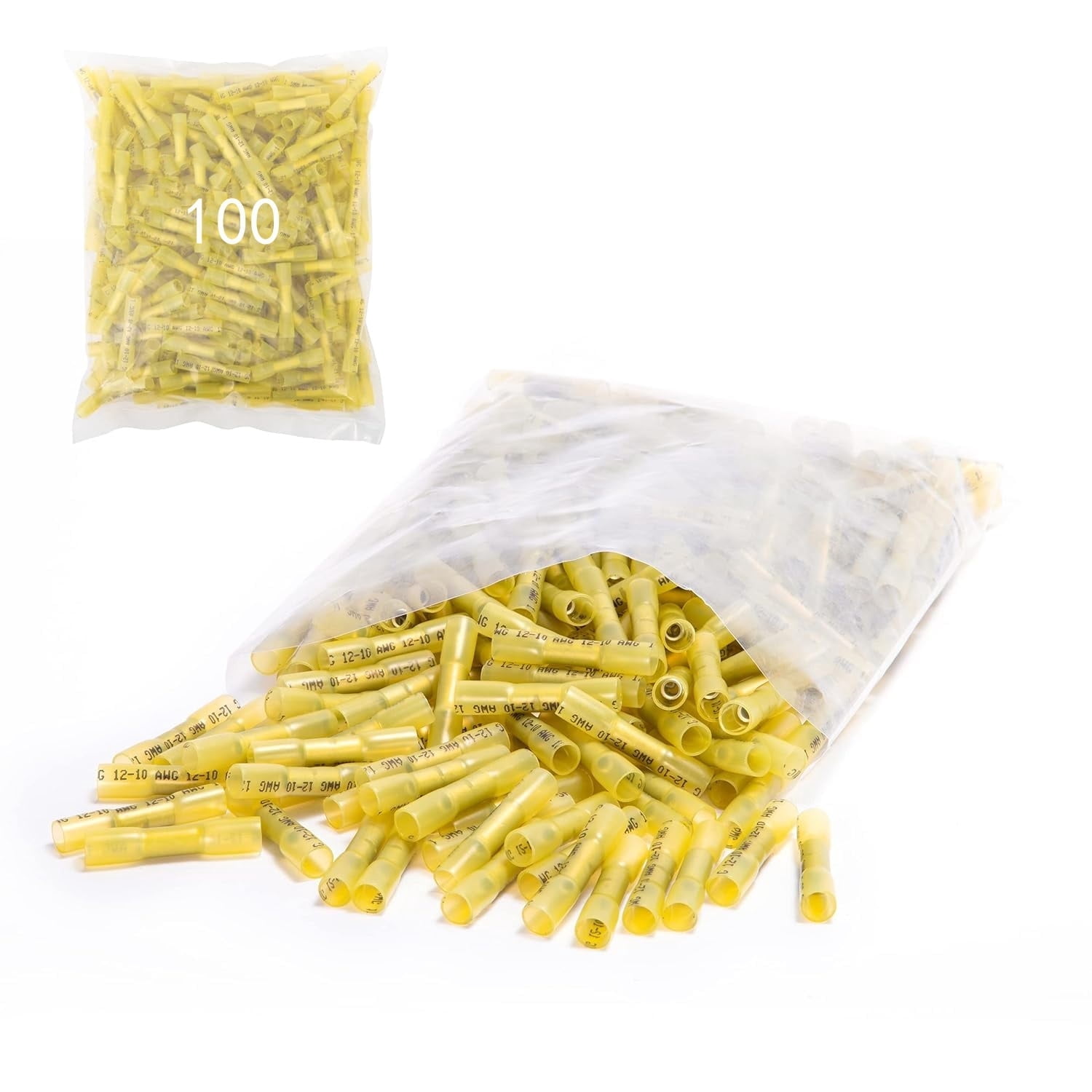 100 pcs, Crimp Connectors, Butt Connectors for Automotive Marine Crimp ...