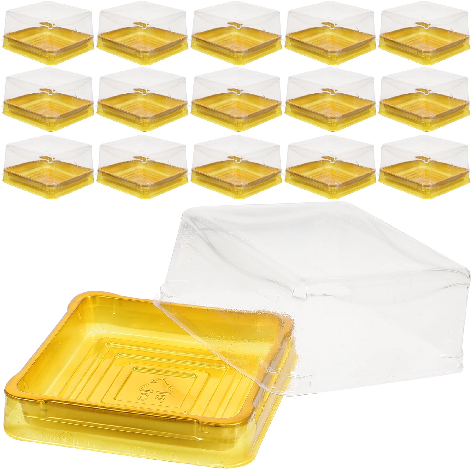 100 pcs Dessert Packing Boxes Transparent Egg-yolk Puff Containers for ...