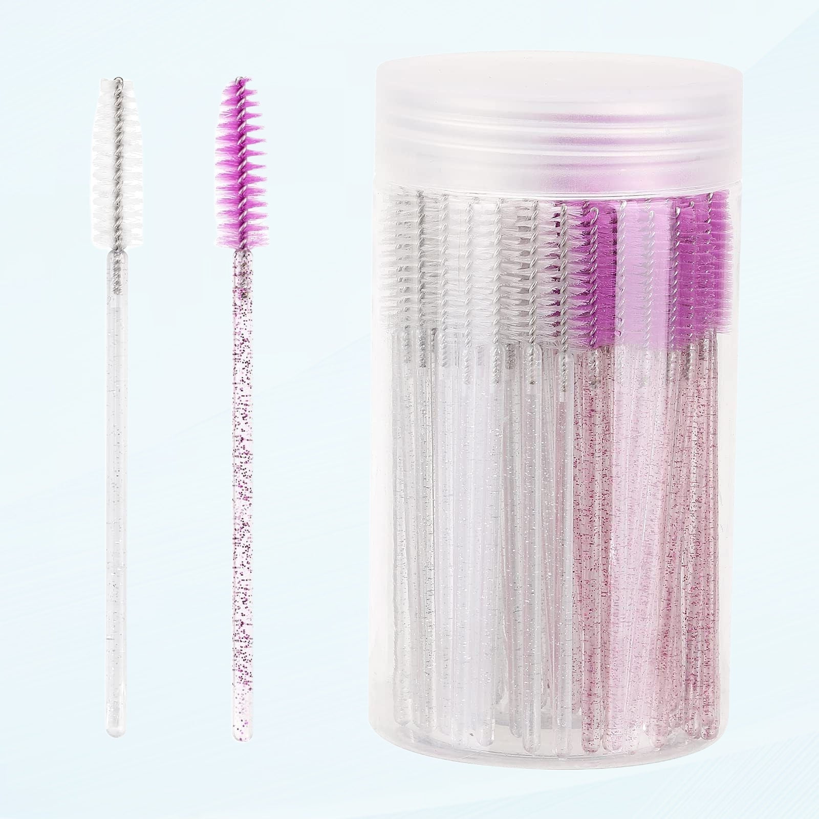 100 pcs Disposable Mascara Wands, Crystal Eyebrow Spoolies Brush for ...