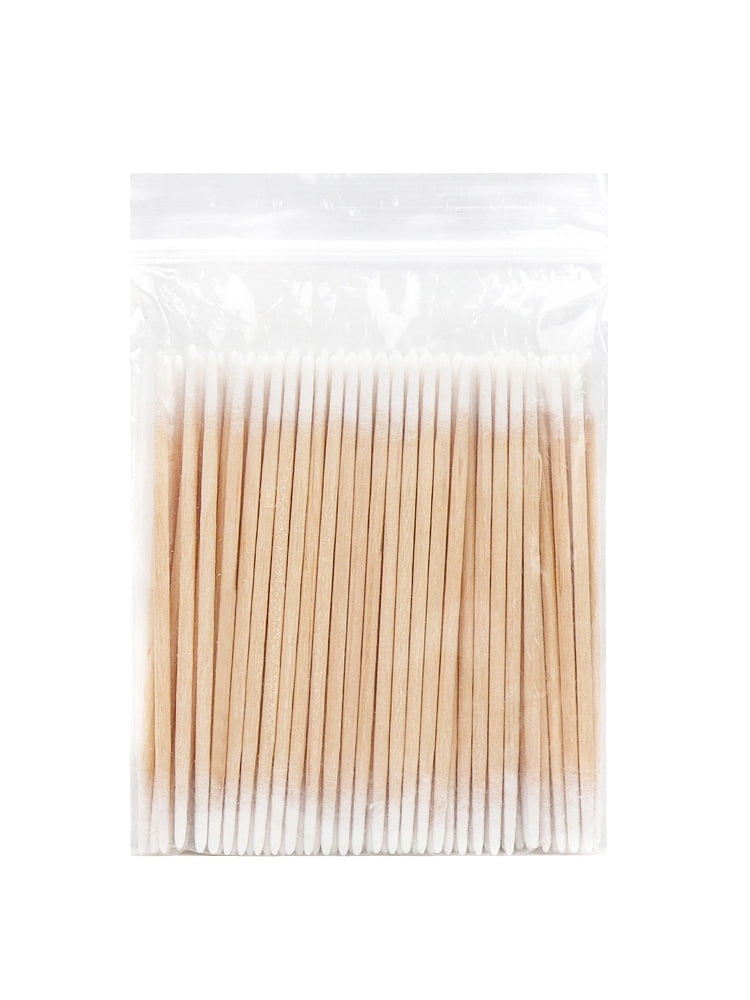 100 pcs Disposable Ultra-small Cotton Swab Lint Free Micro Brushes Wood ...